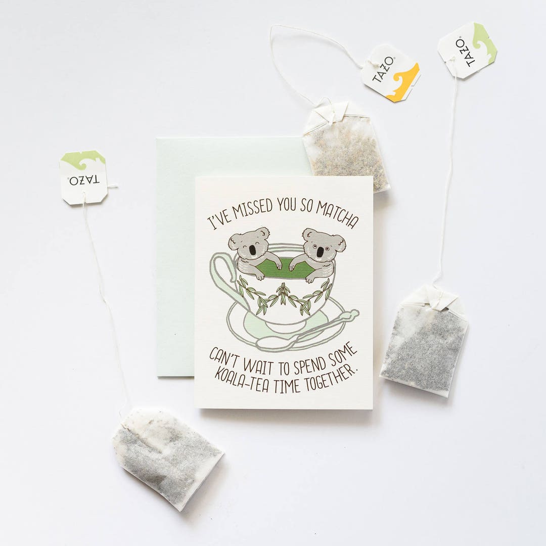 Miss You so Matcha, Can't Wait for Koala-tea Time Greeting Card - Etsy