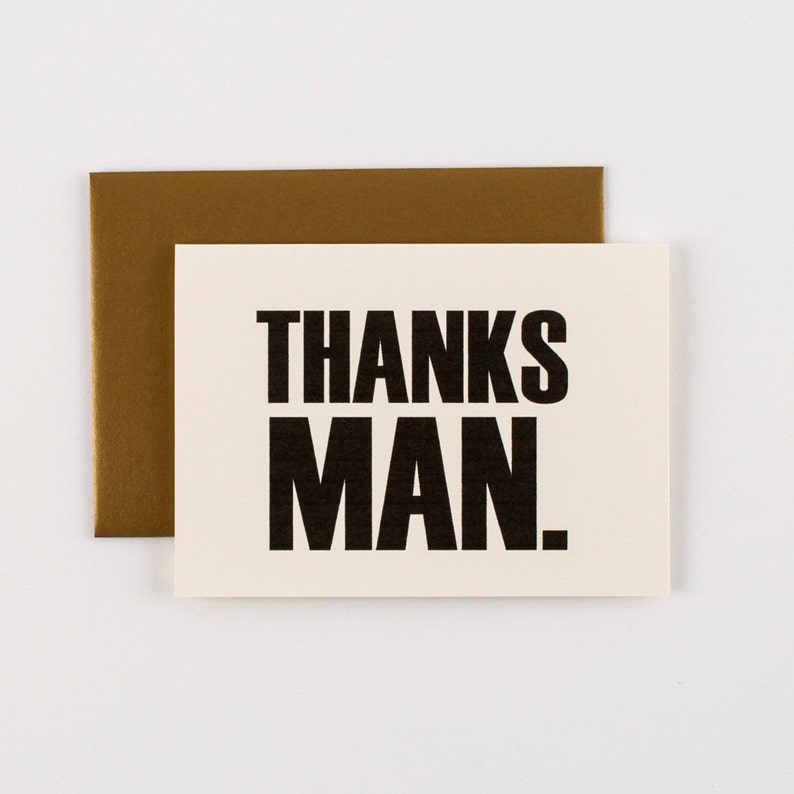 THANKS MAN Thank You Greeting Card - Etsy