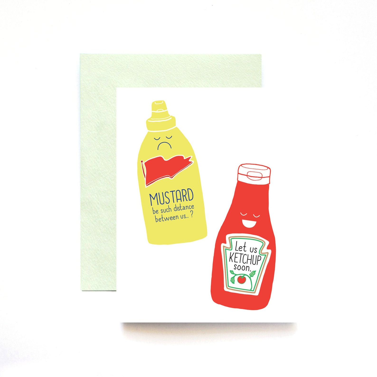 Let Us Ketchup Soon Mustard Ketchup Punny Greeting Card - Etsy UK