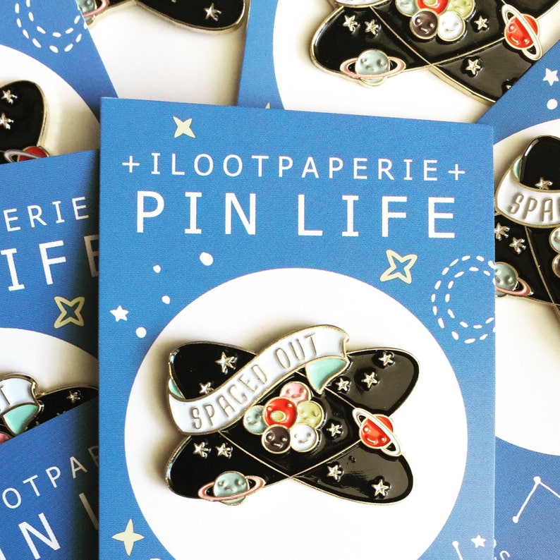 NEW** Spaced Out Planets and Atoms Enamel / Lapel Pin - Etsy