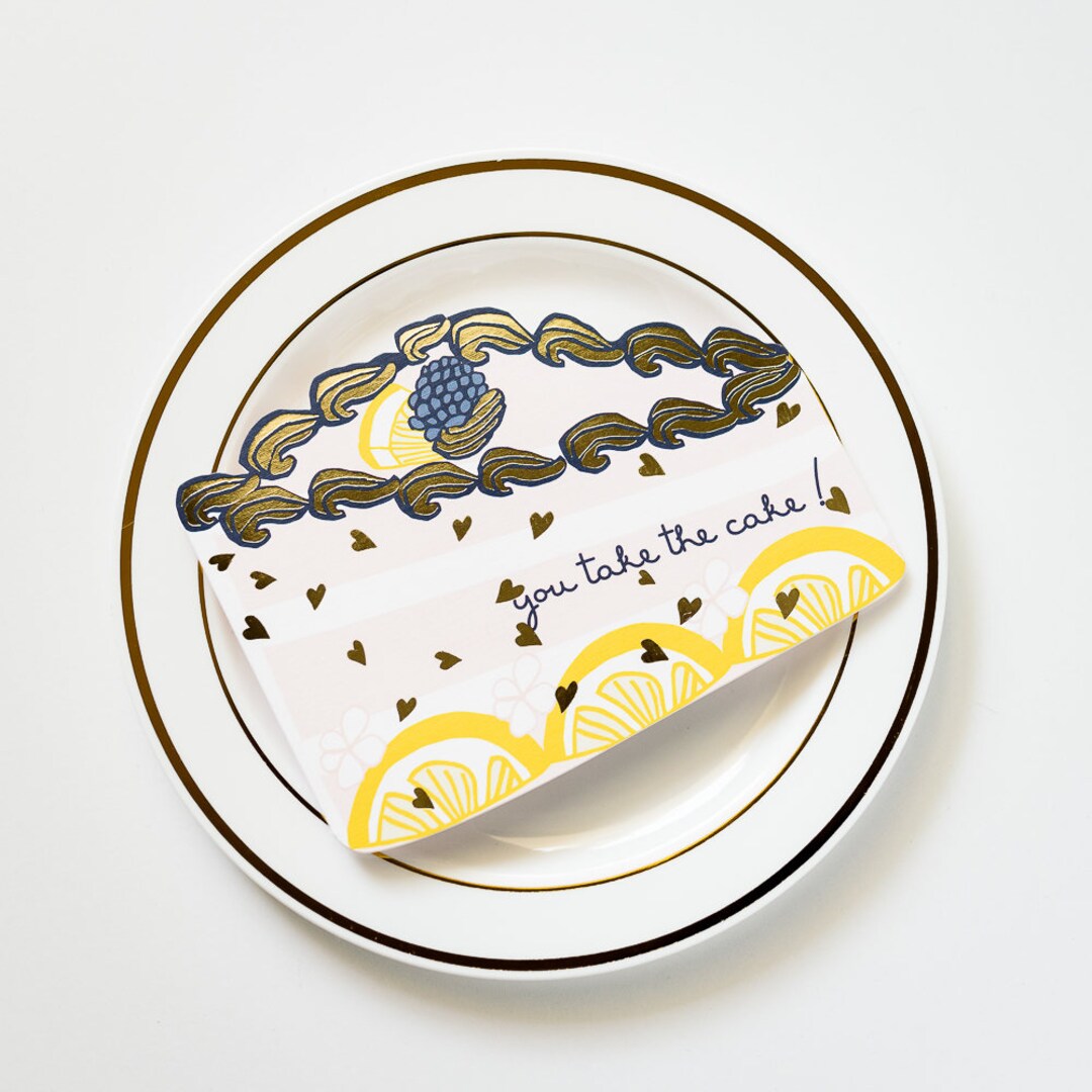 You Take the Cake! Die Cut Congratulations And/or Birthday Greeting ...