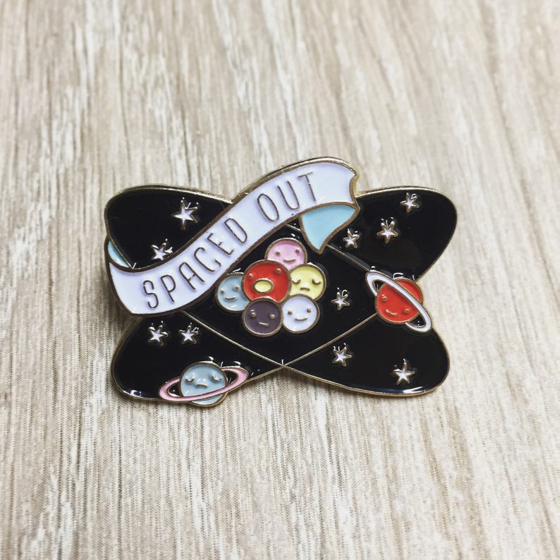 NEW** Spaced Out Planets and Atoms Enamel / Lapel Pin - Etsy
