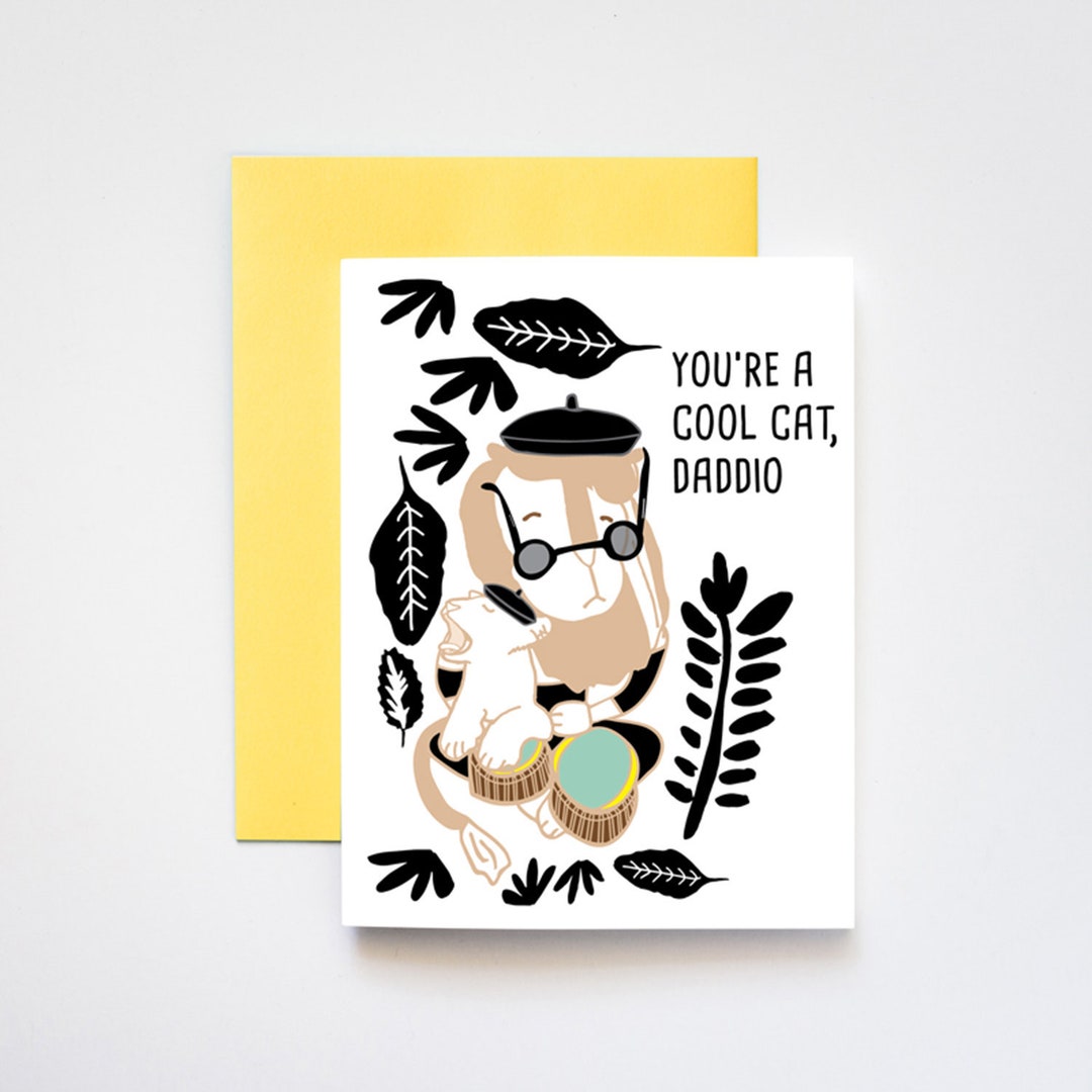 Cool Cat Daddio Lion Father's Day And/or Dad's Birthday Card - Etsy