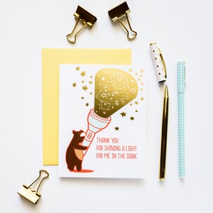 Thank You for Shining A Light in the Dark Bear With Flashlight Gold ...