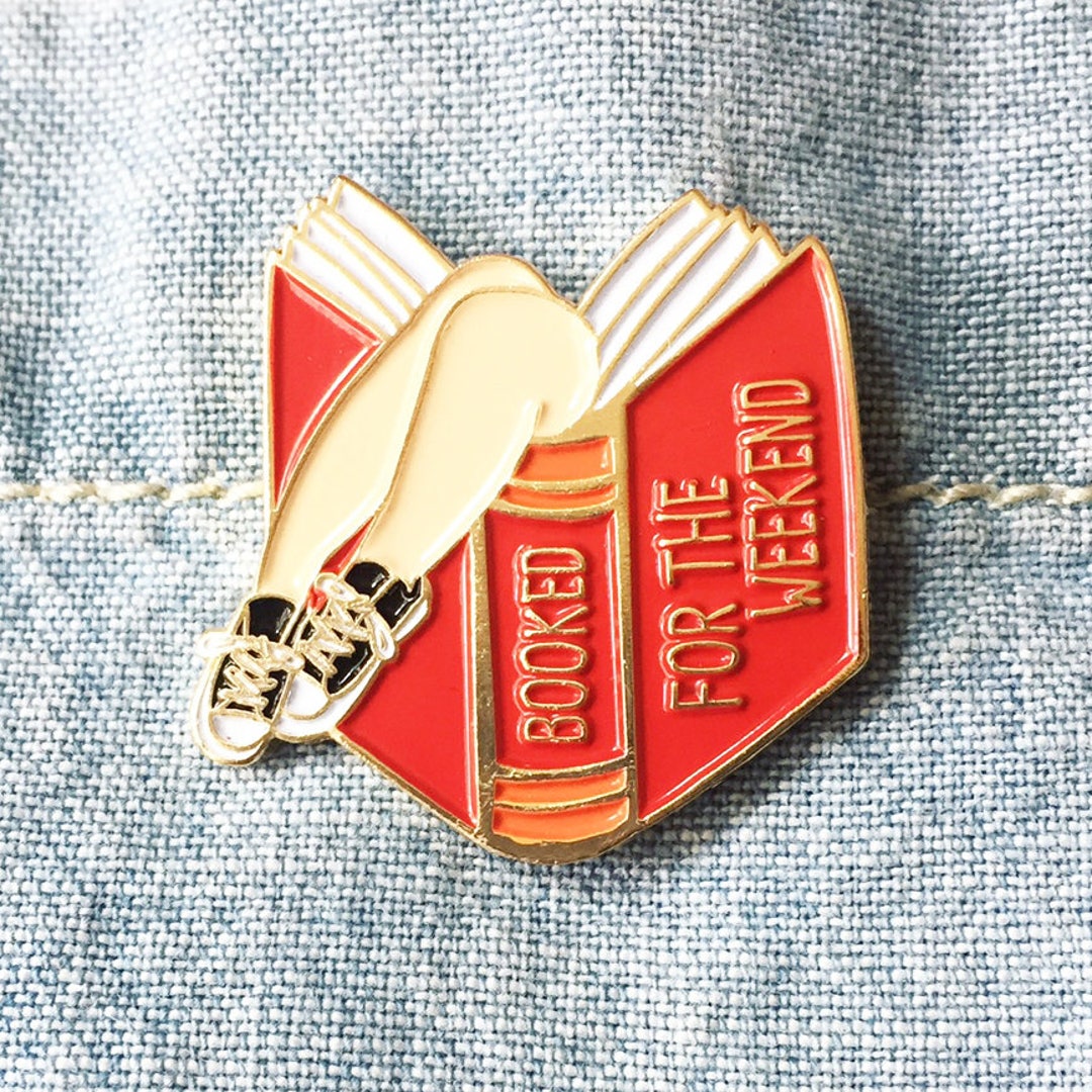NOW AVAIL ** Booked for the Weekend Red Book Lover Enamel Pin - Etsy