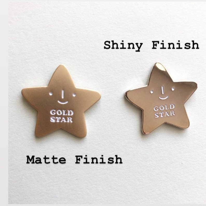 NEW matte And/or Shiny Gold Star Enamel / Lapel Pin - Etsy