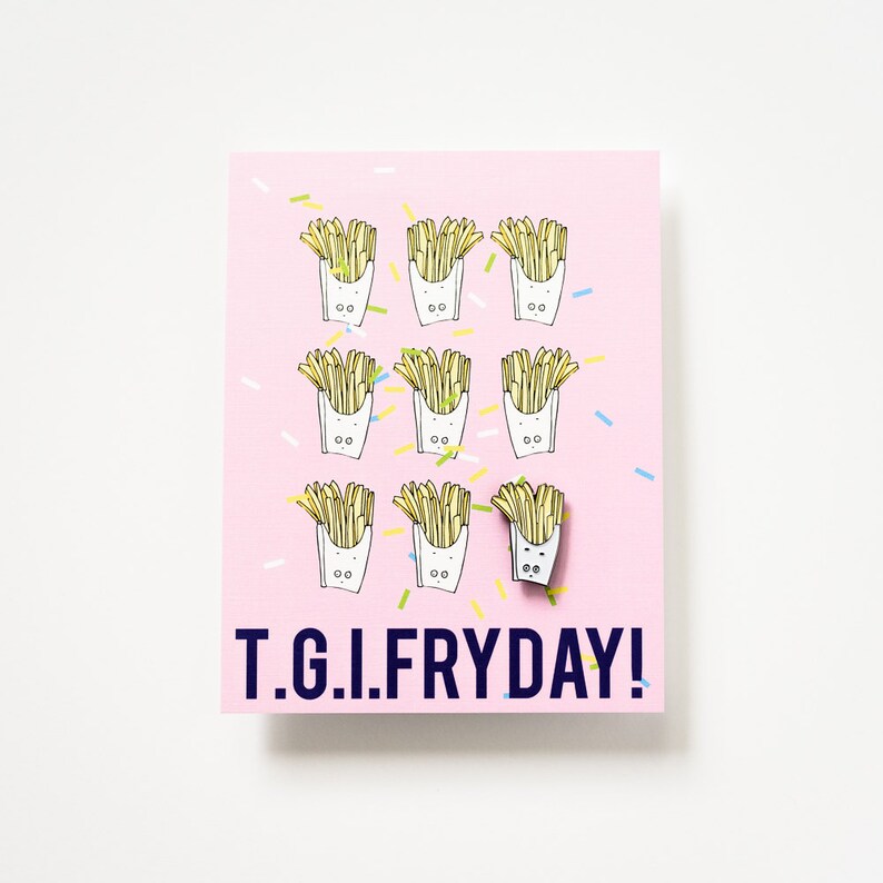 French Fry Enamel / Lapel Pin TGIF Postcard Office Holiday - Etsy