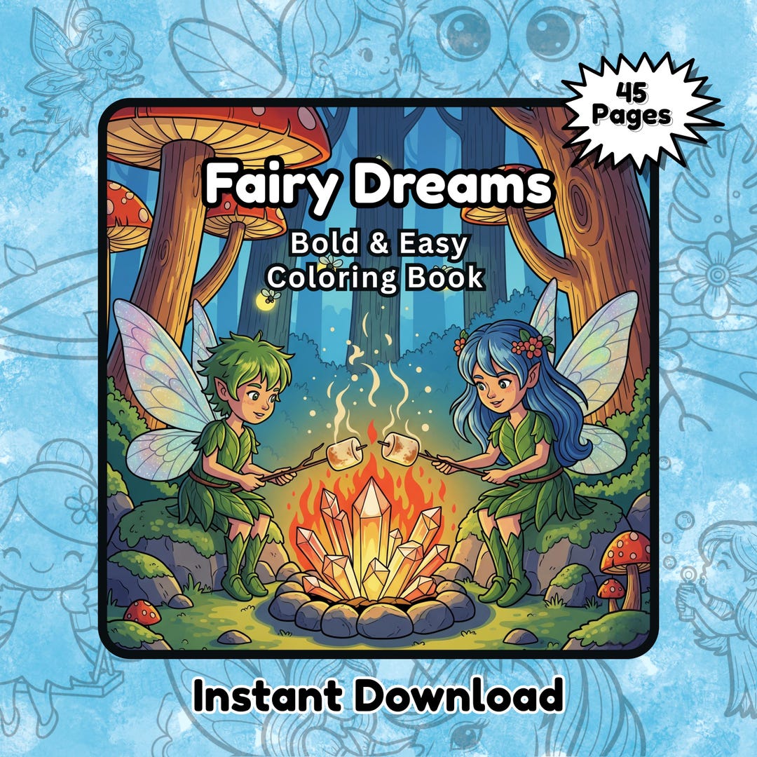 Fairy Dreams Coloring Book: Printable Fantasy Pages Fun for Kids and ...