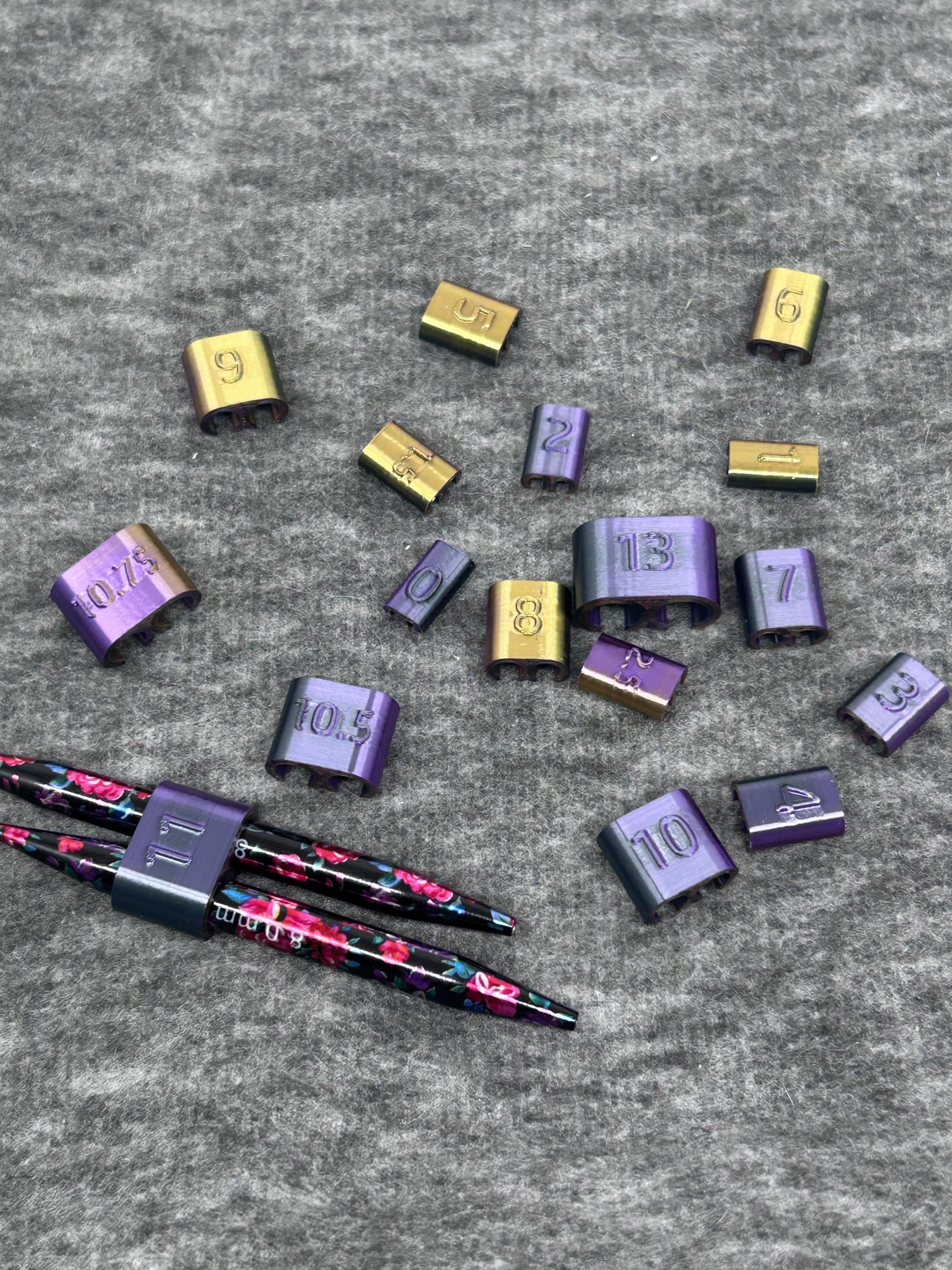 3D Printed Knitting Needle Keepers - Full Set - Fits Sizes 0-13 ...