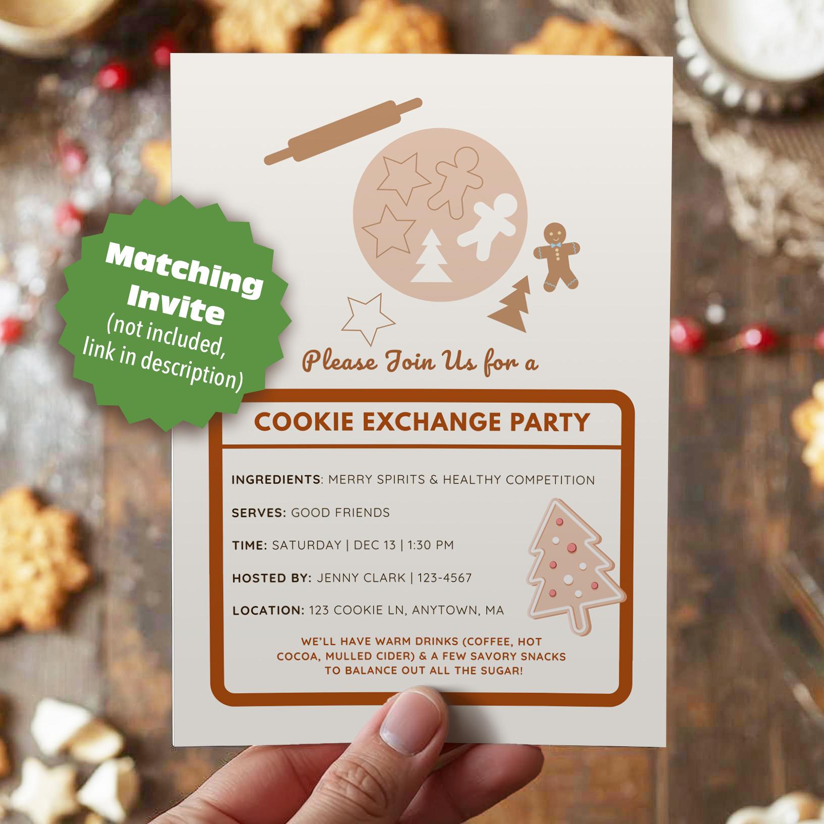 Editable Cookie Exchange Voting Sign Printable Cookie Swap Ballot Box ...