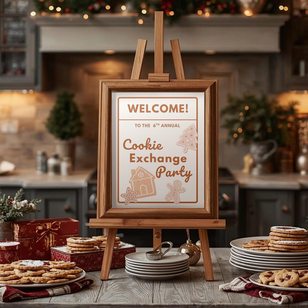 Editable Cookie Exchange Welcome Sign Printable Swap Decor Holiday ...