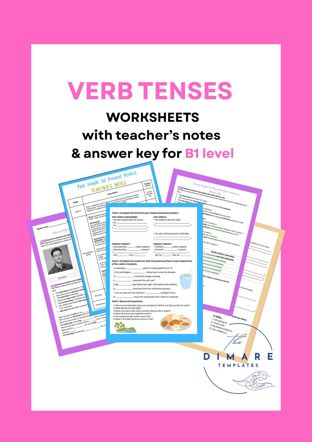 Verb Tenses for B1 Learners (with Teacher’s Notes & Keys) - No-prep ESL ...