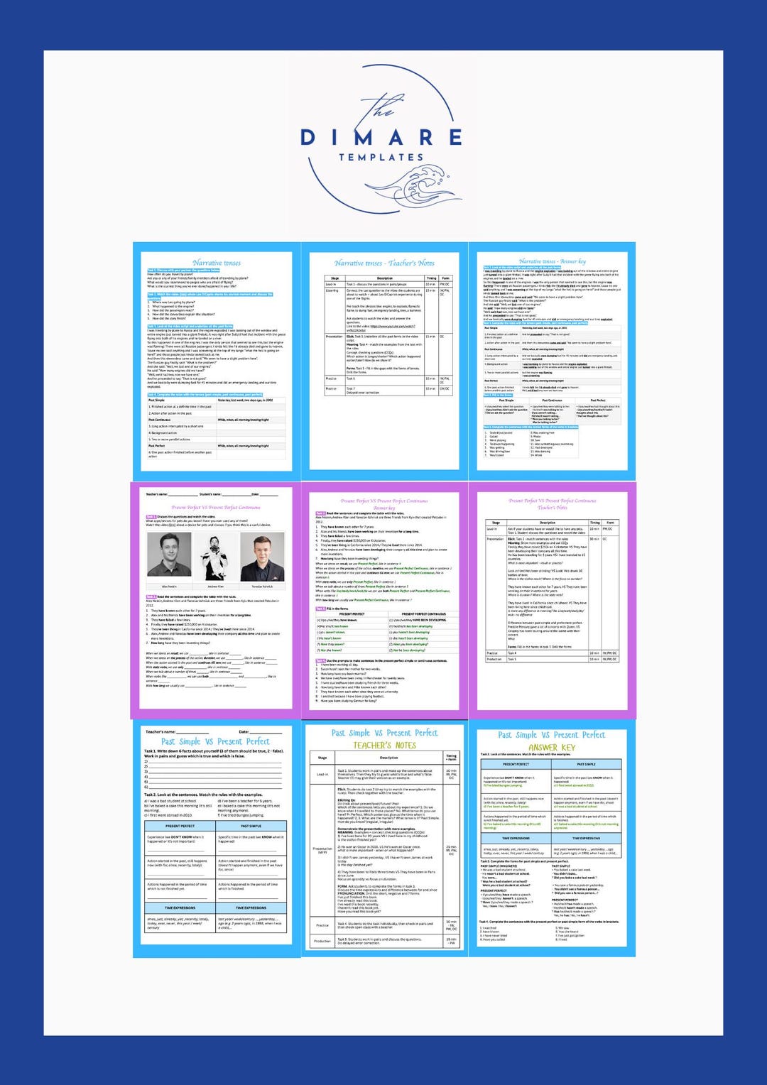 No-prep ESL Worksheets: Verb Tenses for Intermediate Learners With ...