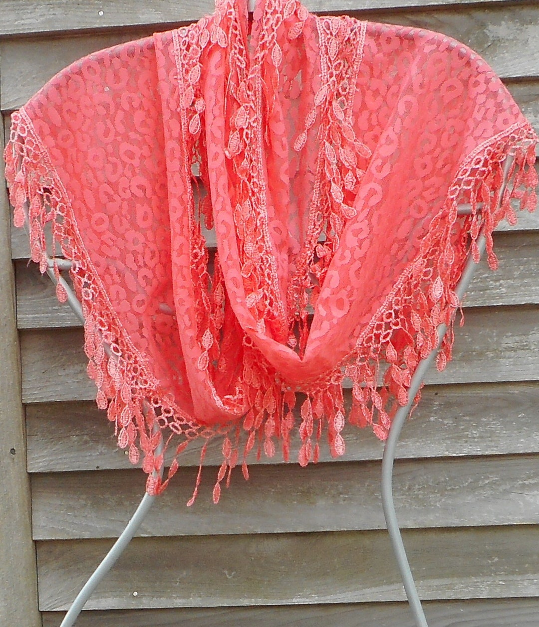 Rave Scarf, Chapel Shawl, Mantilla,lace Scarf,coral Lace Scarf,best ...