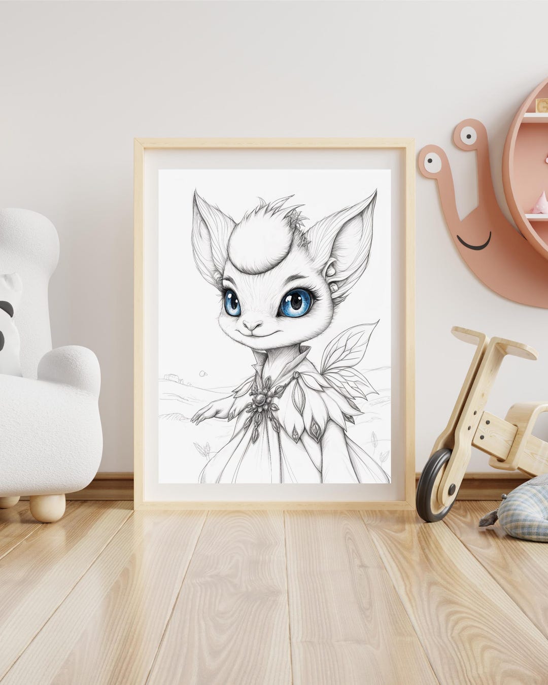 Anime AI Poster | A Magical Creature Extremely Cute With Blue Eyes ...