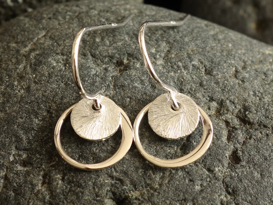 Circle Earring Silver Circle Earings, Circle Forever Infinity Tiny Drop ...