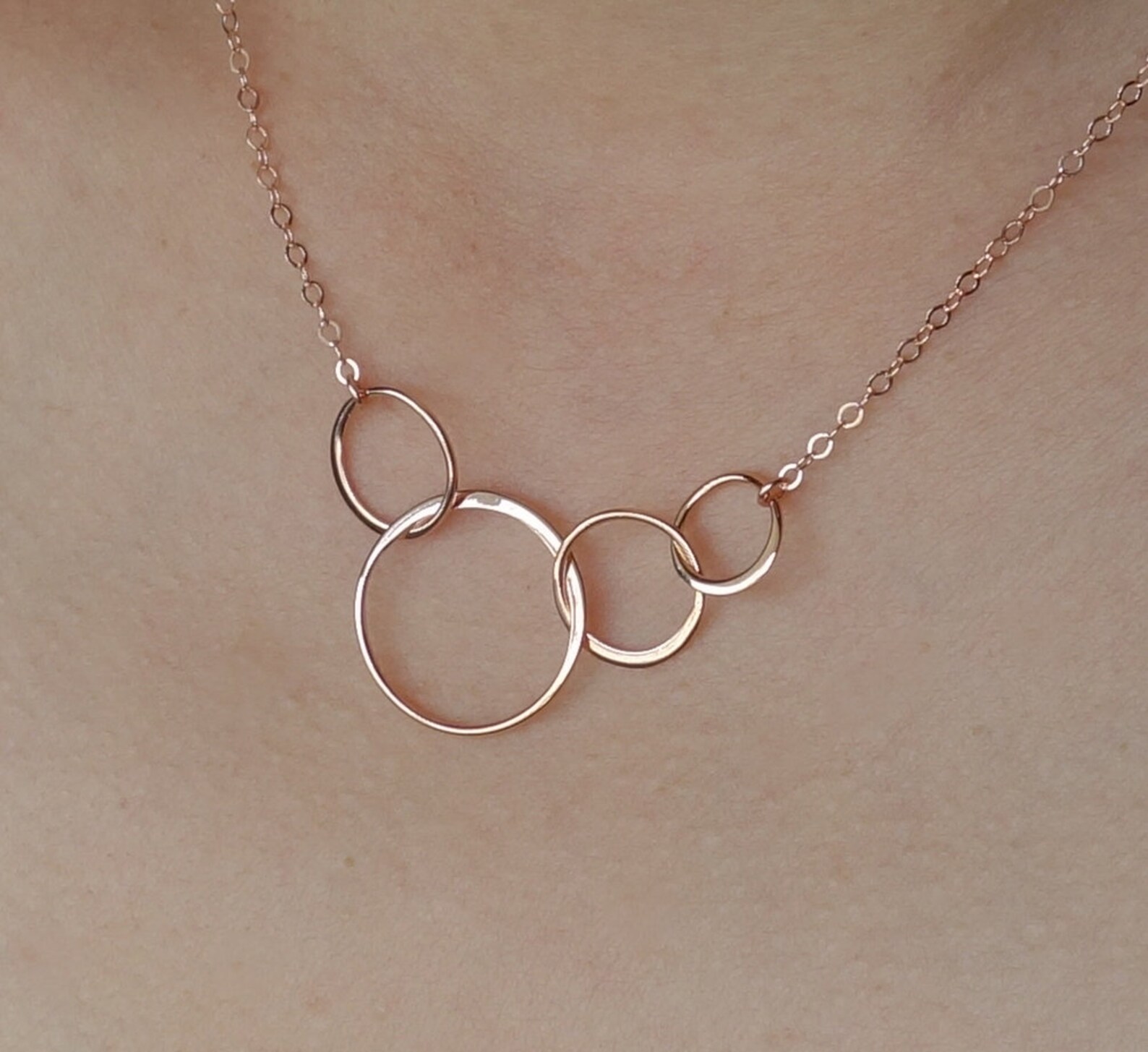 4 Best Friend Necklace 4 Four Circle Necklace Silver Gold - Etsy