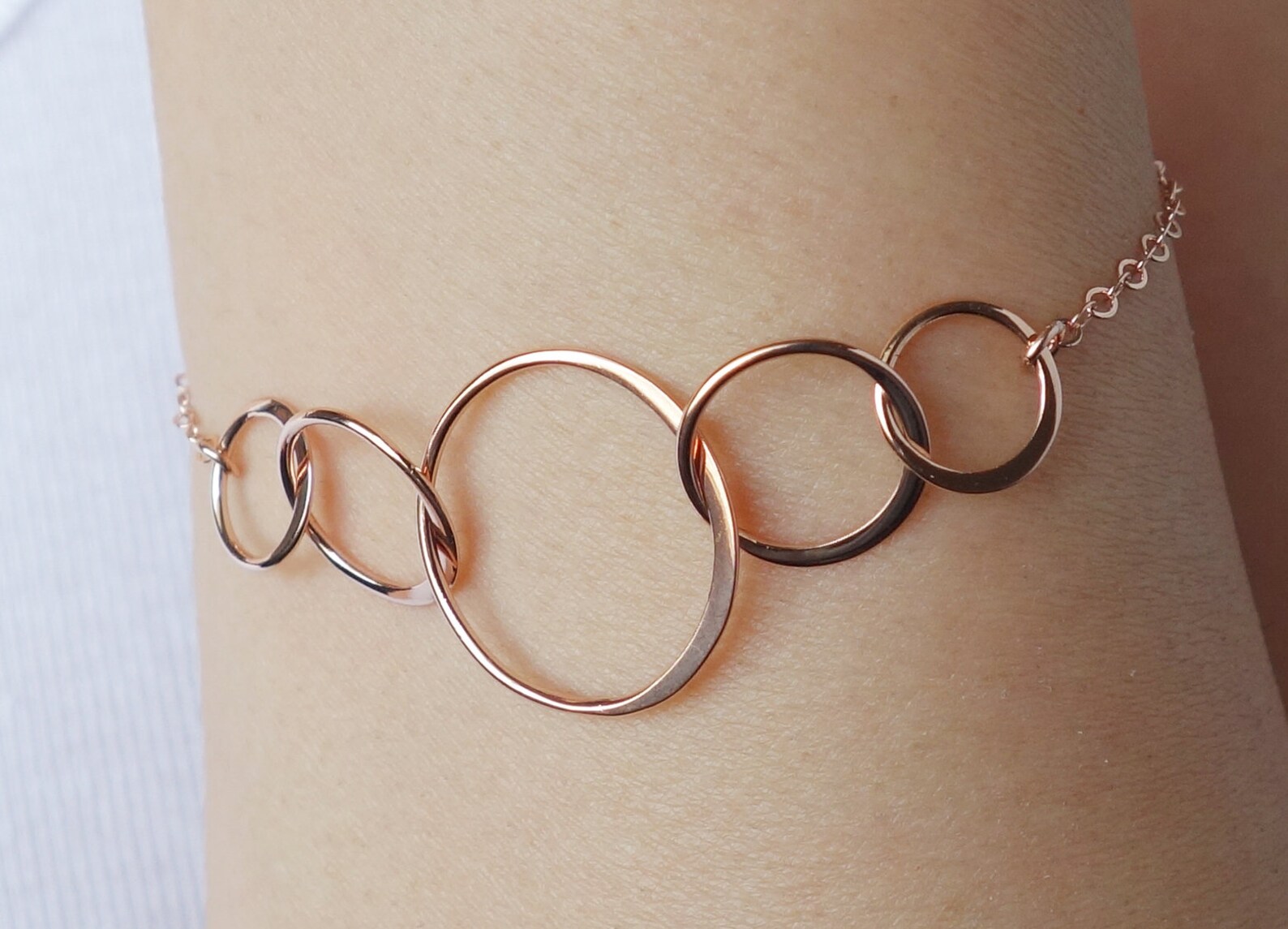 Rose Gold 5 Five Circle Necklace Family of 5 Necklace | Etsy