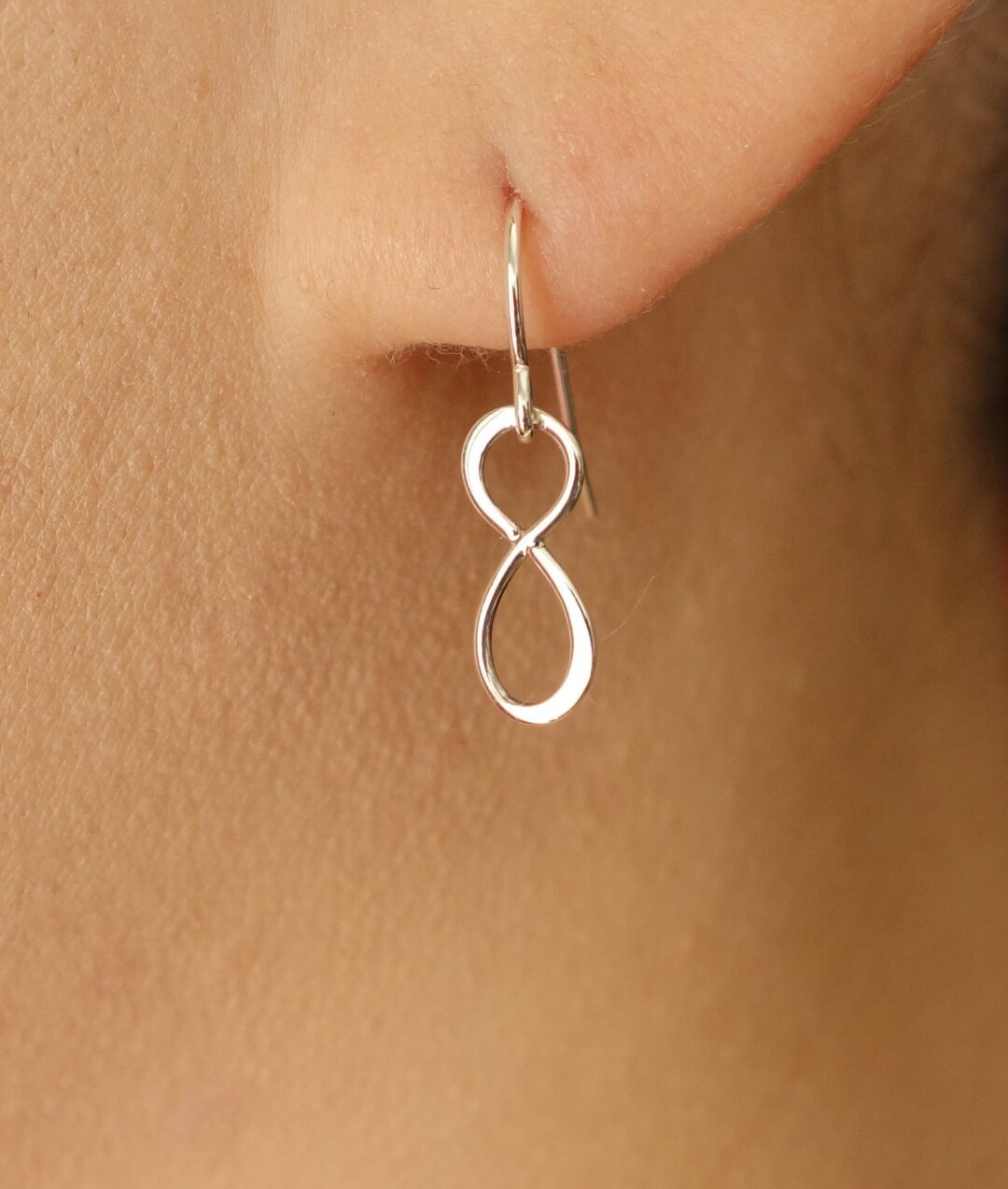 Tiny Infinity Drop Earrings in Sterling Silver, Dangle Infinity ...