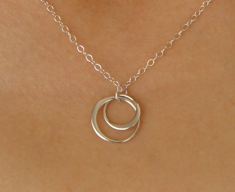 Gift Necklace Entwined Circles Pendant Necklace in Sterling Silver ...