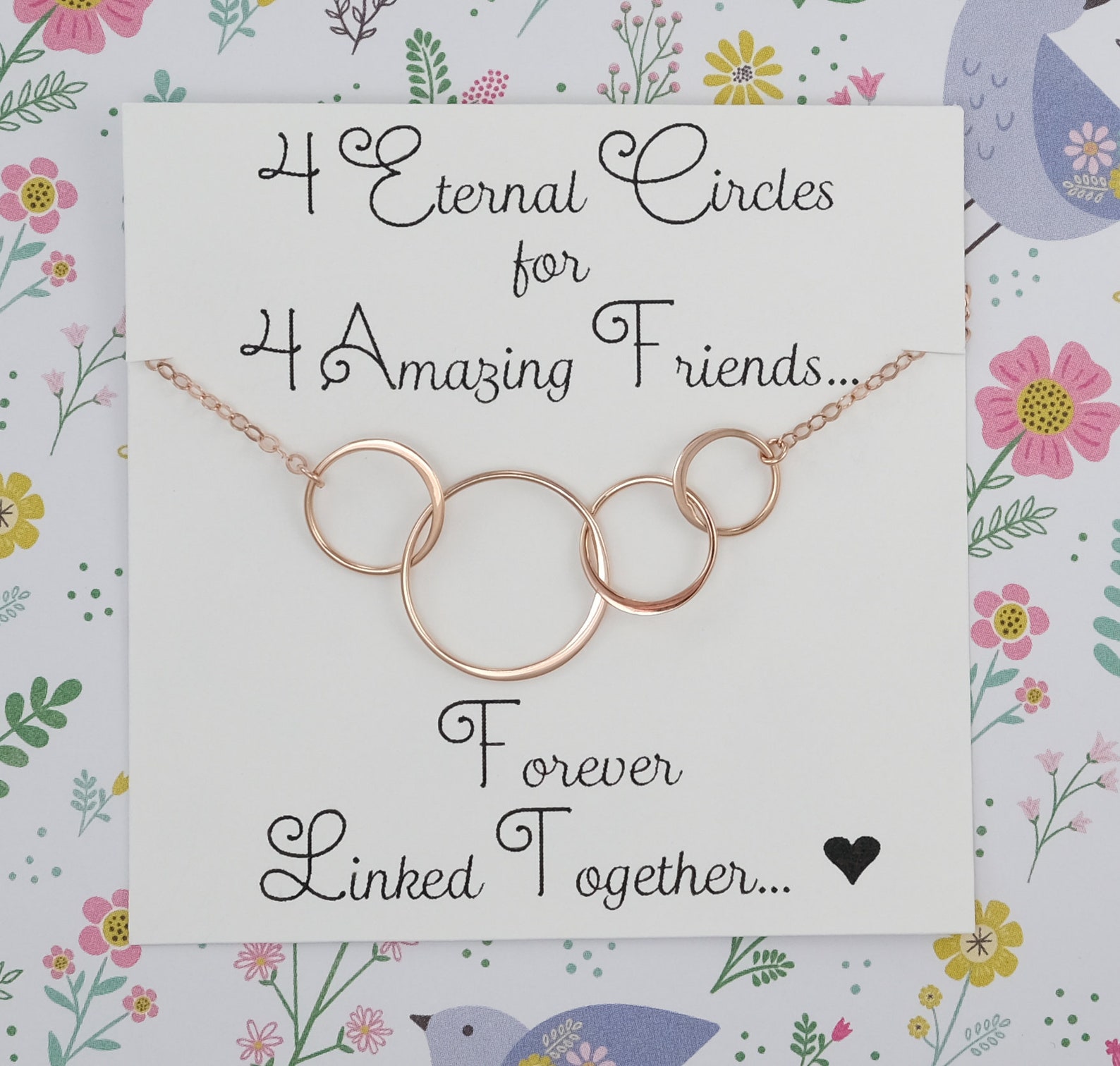 4 Best Friend Necklace 4 Four Circle Necklace Silver Gold - Etsy
