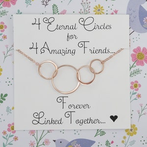 4 Best Friend Necklace 4 Four Circle Necklace Silver Gold Rose Gold 4 ...