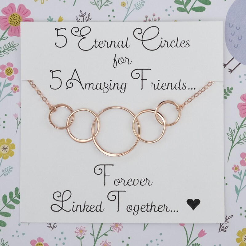 5 Rings Necklace - Etsy