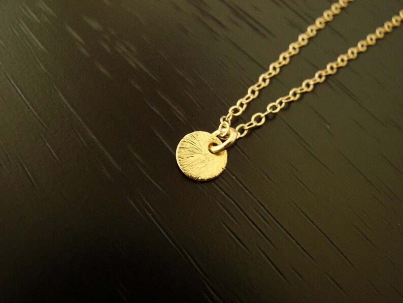 Tiny Disc Necklace Gold Coin Necklace Tiny Dainty Small Gold - Etsy