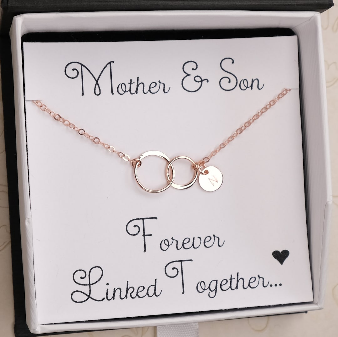 Personalized Mother and Son Necklace, 2 Two Interlocking Circles ...