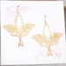 Moth Earrings 24K Gold Plate Shiny Butterfly Dangle Earrings Laser Cut ...