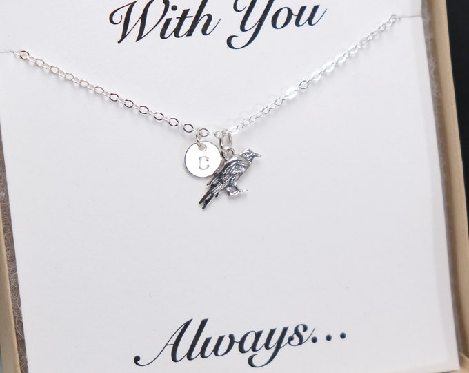 Memorial Silver Raven Necklace Raven Lover Gifts Raven Jewelry ...