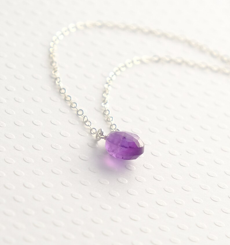 Personalized Purple Amethyst Necklace - February Birthstone Necklace ...