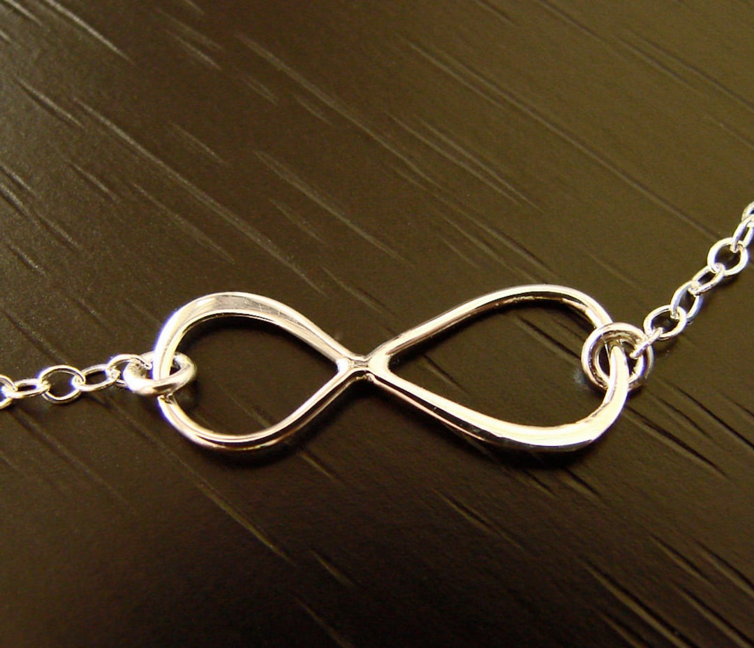 Sterling Silver Infinity Symbol Necklace, Hammered Infinity Symbol ...