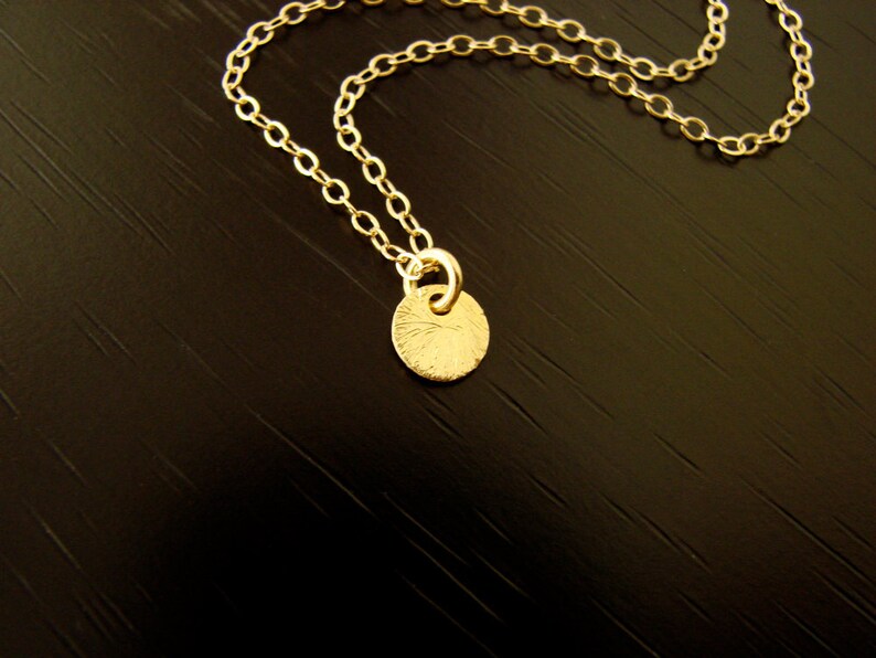 Tiny Disc Necklace Gold Coin Necklace Tiny Dainty Small Gold - Etsy