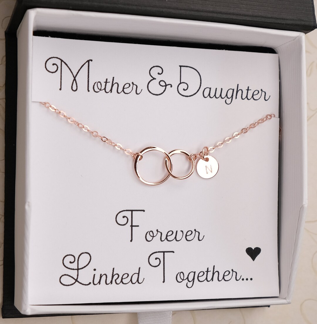 Personalized Mother and Daughter Necklace 2 Interlocking Circles ...