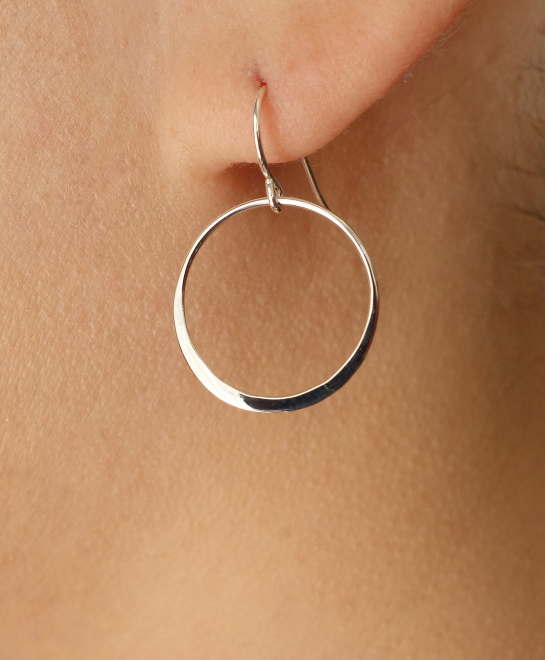 Circle Earrings in Sterling Silver GIFT Dangle Drop Earrings Holiday ...