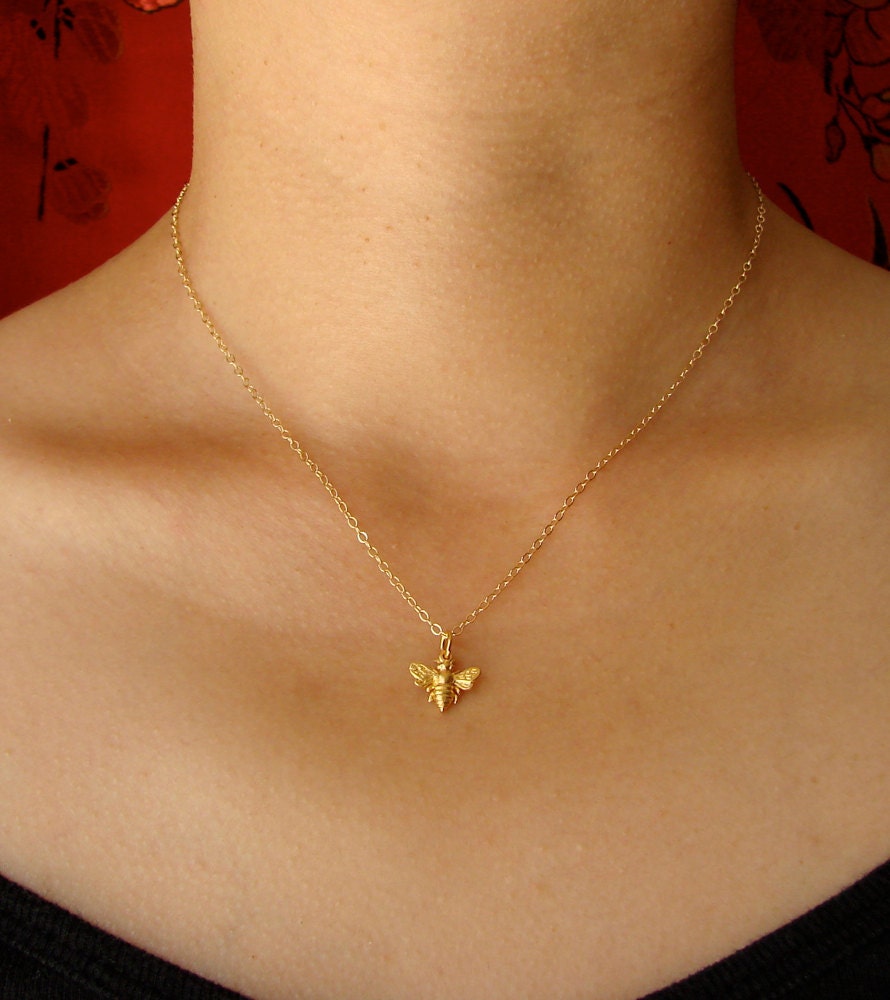 Bee Necklace Bee Jewelry Honeybee Necklace Bumble Bee Necklace | Etsy