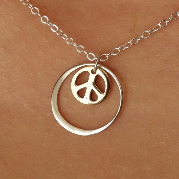 Peace Sign Necklace - Etsy
