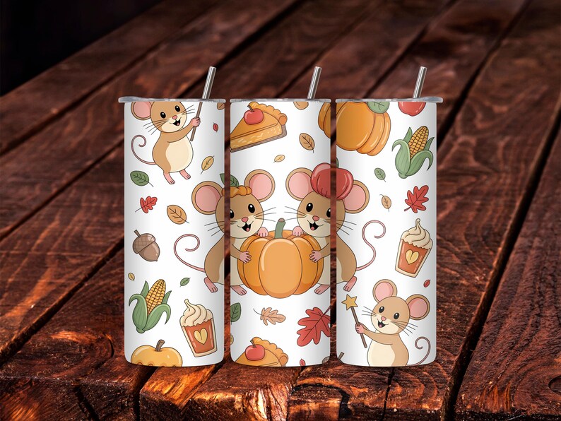 Cute Fall Mouse Clipart – Autumn Pumpkin Pie Mice, Cozy Harvest PNG ...