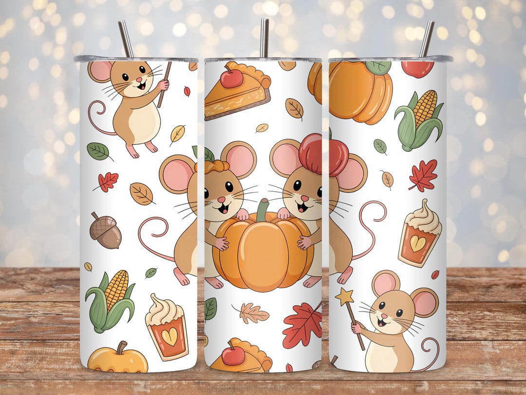 Cute Fall Mouse Clipart – Autumn Pumpkin Pie Mice, Cozy Harvest PNG ...