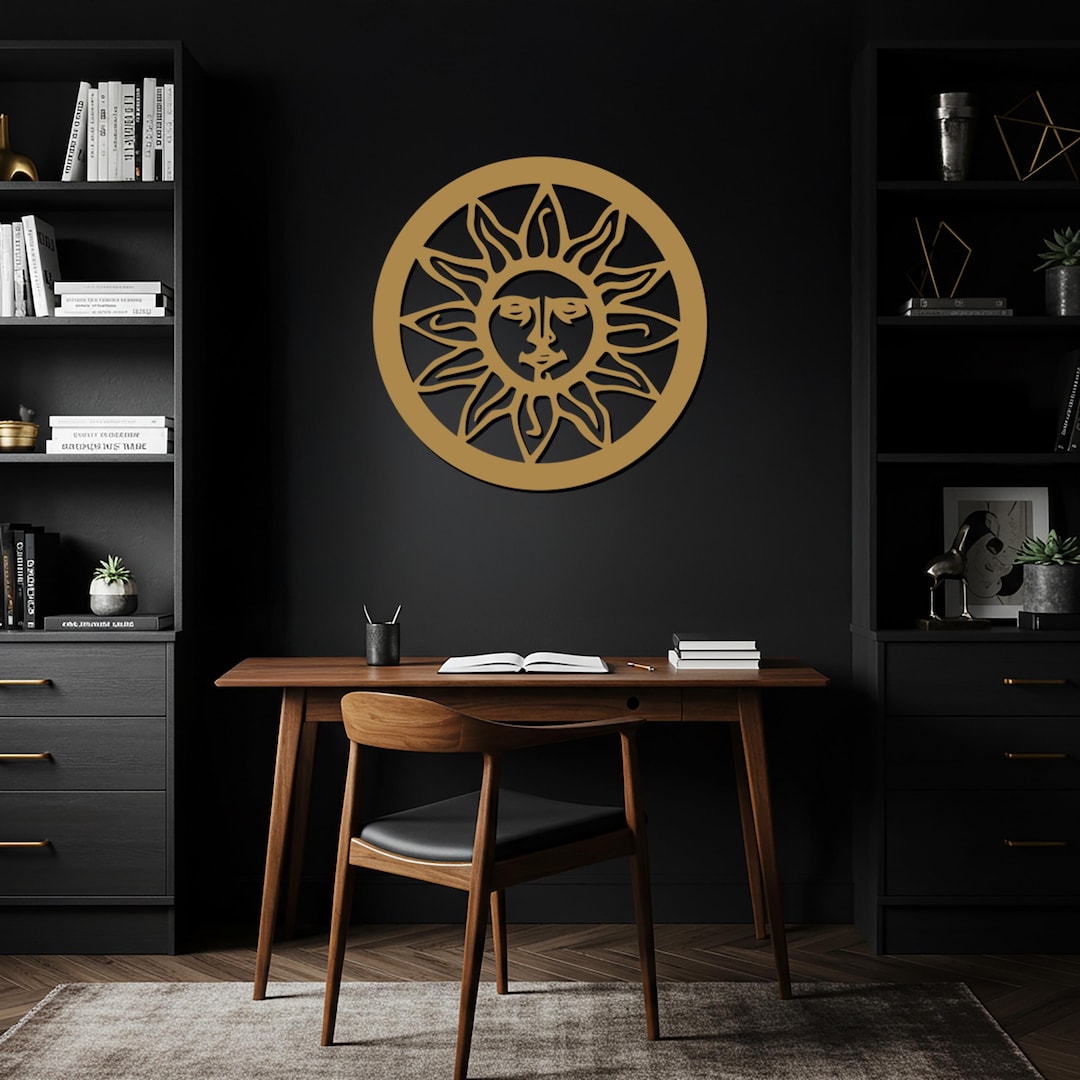 Sun Face Metal Wall Art, Celestial Home Decor, Boho Sun Sculpture ...