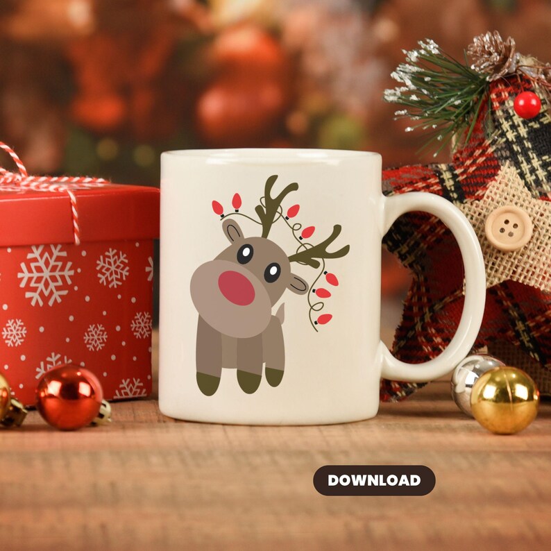20 Cute Reindeer PNG Bundle Christmas Reindeer Clipart Holiday ...