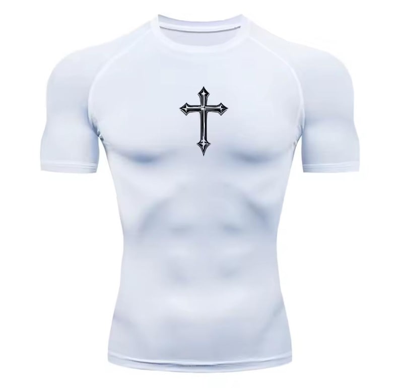 Men’s Christian Cross Compression Shirt – Faith-based Athletic ...