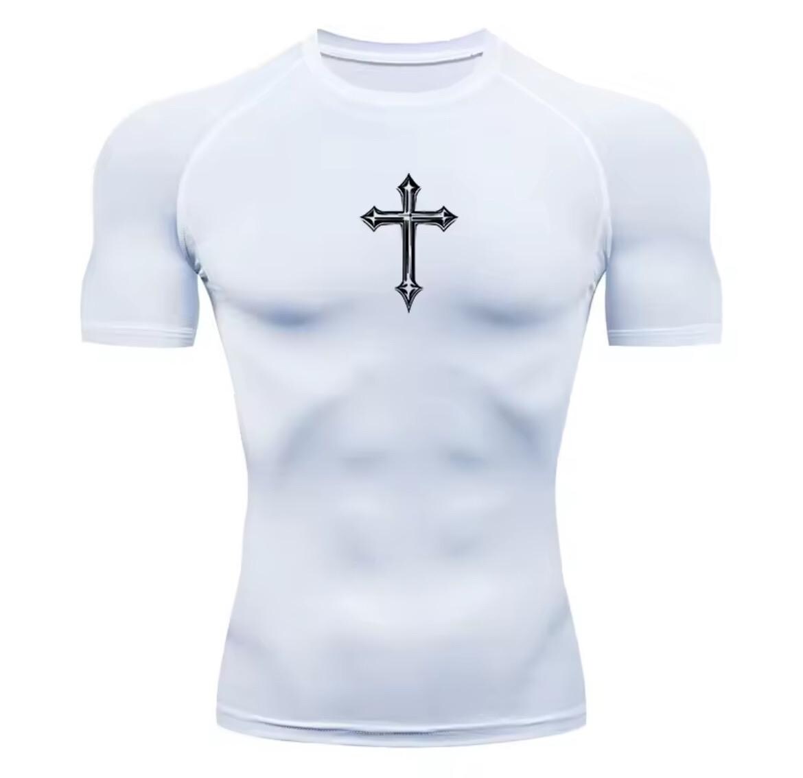 Men’s Christian Cross Compression Shirt – Faith-based Athletic ...