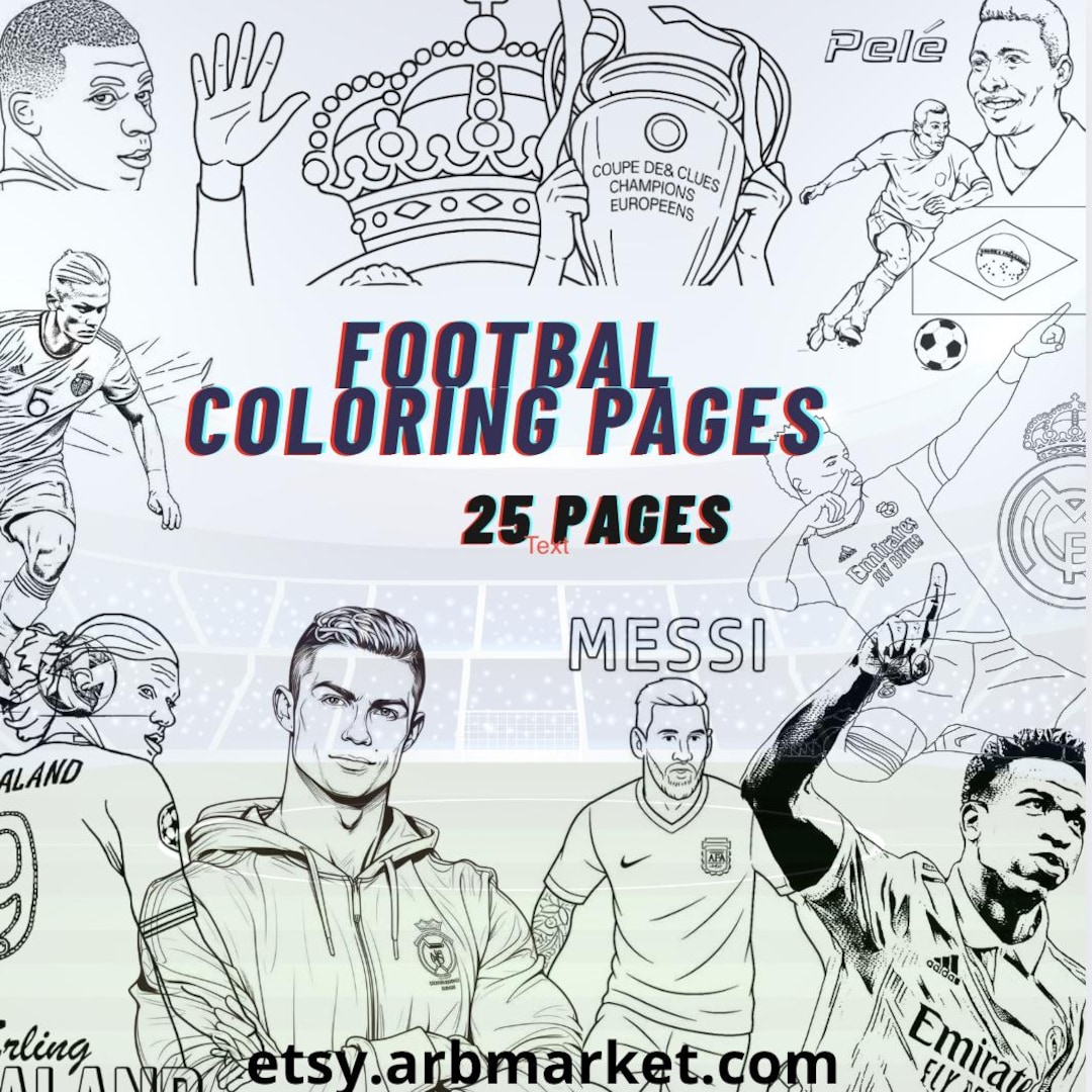 Football Player Coloring Book for Kids | Printable Soccer Stars ...