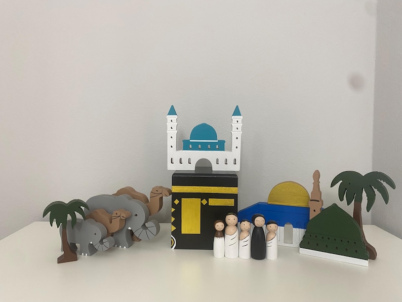 Wooden Hajj Set - Kaaba, Al-aqsa, Medina, Ramadan Gifts - Montessori ...