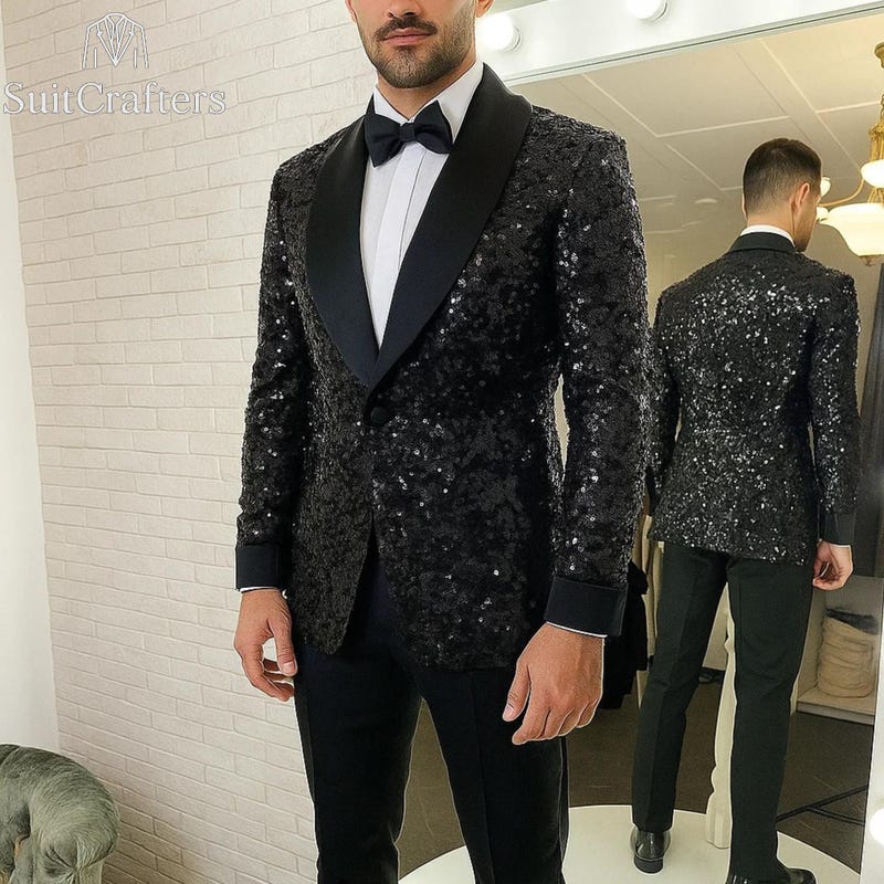 Mens Prom Suit Black - Etsy