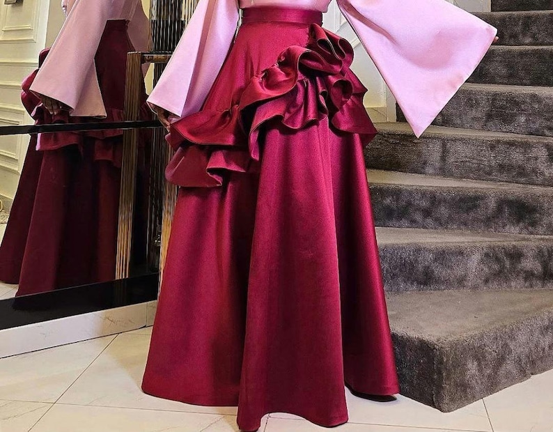 Long Black Circle Skirt, Formal Skirts: Custom Made Full Ball Skirts ...