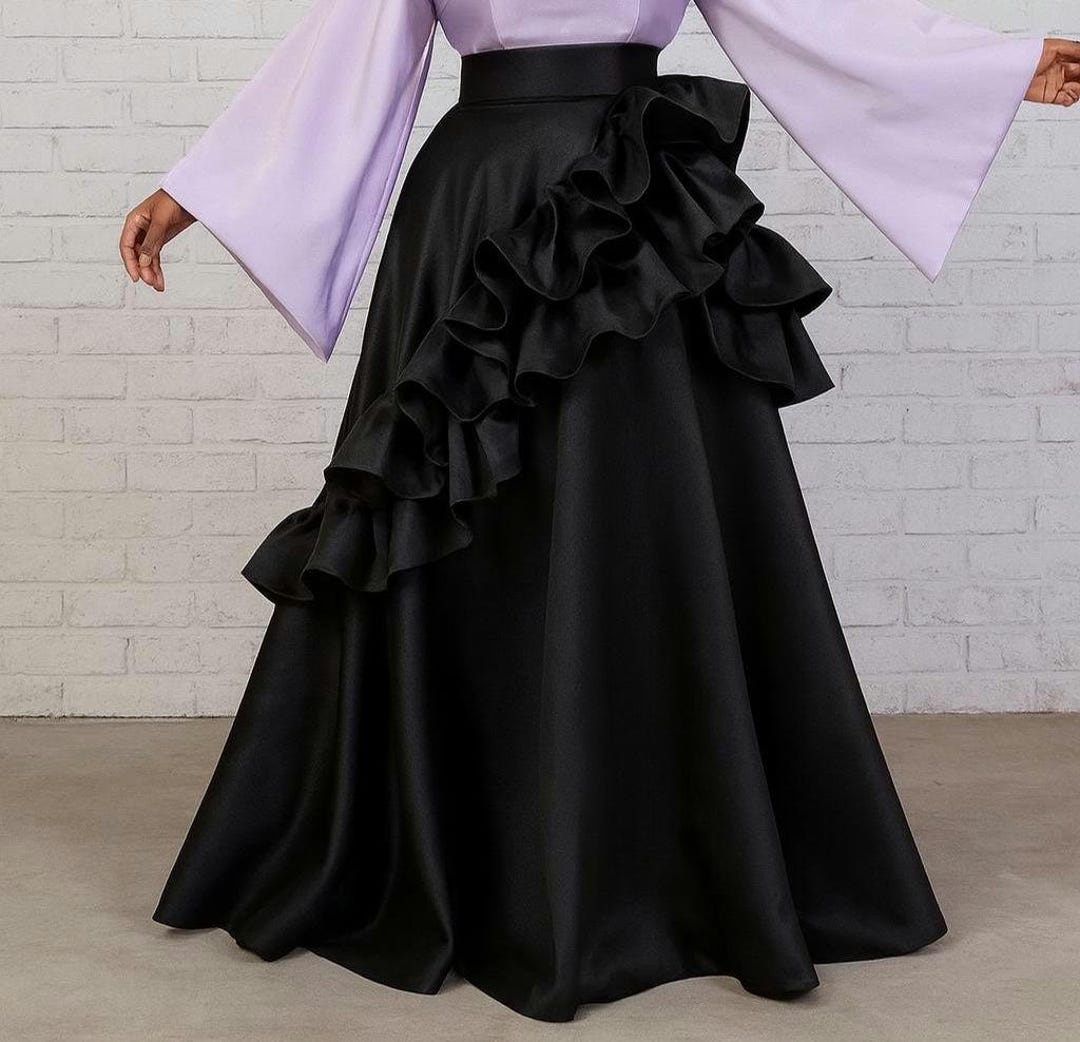Long Black Circle Skirt, Formal Skirts: Custom Made Full Ball Skirts ...