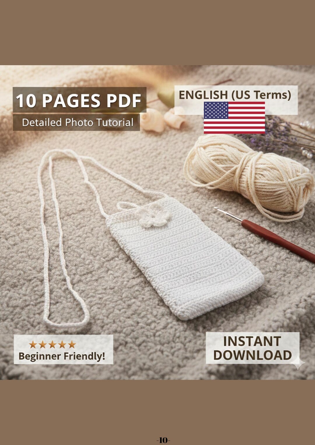 Crochet Phone Bag Pattern PDF, Textured Phone Purse Tutorial With ...
